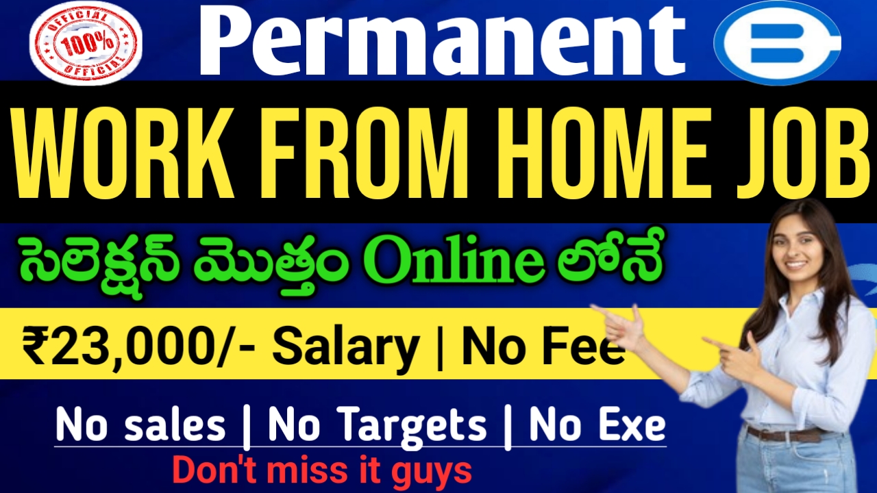 Permanent Work From Home jobs 2024 | Latest work from home job | Apply ...